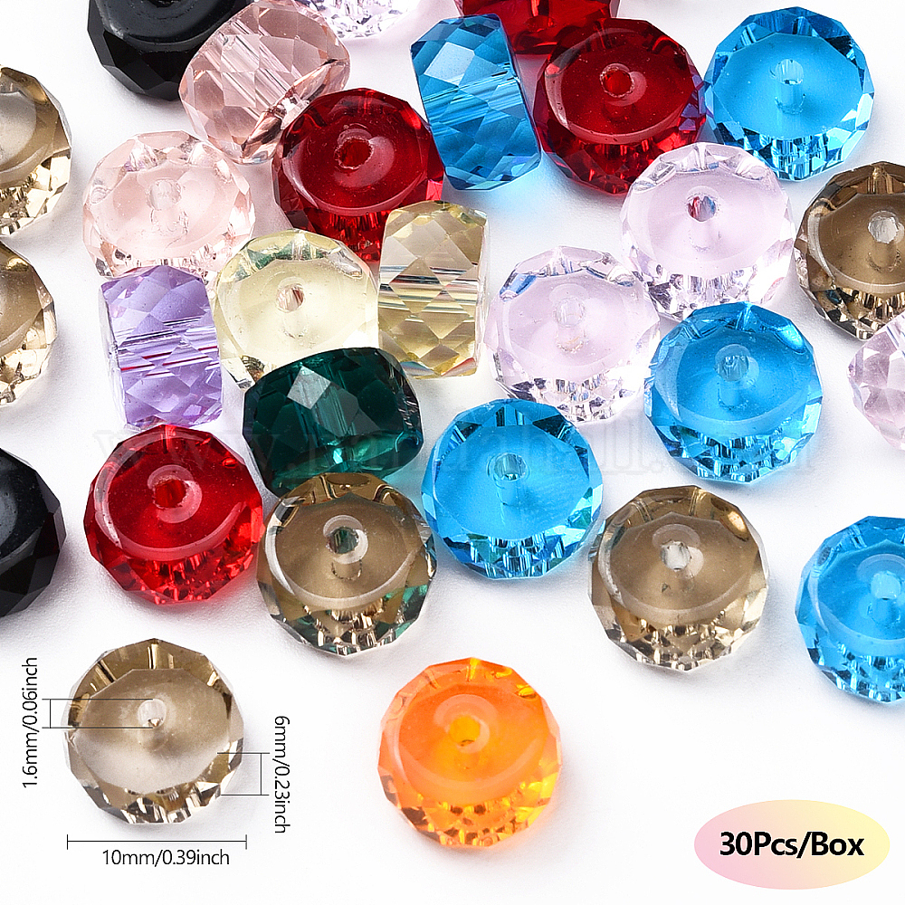 Wholesale 30Pcs Transparent K9 Glass Beads - Pandahall.com