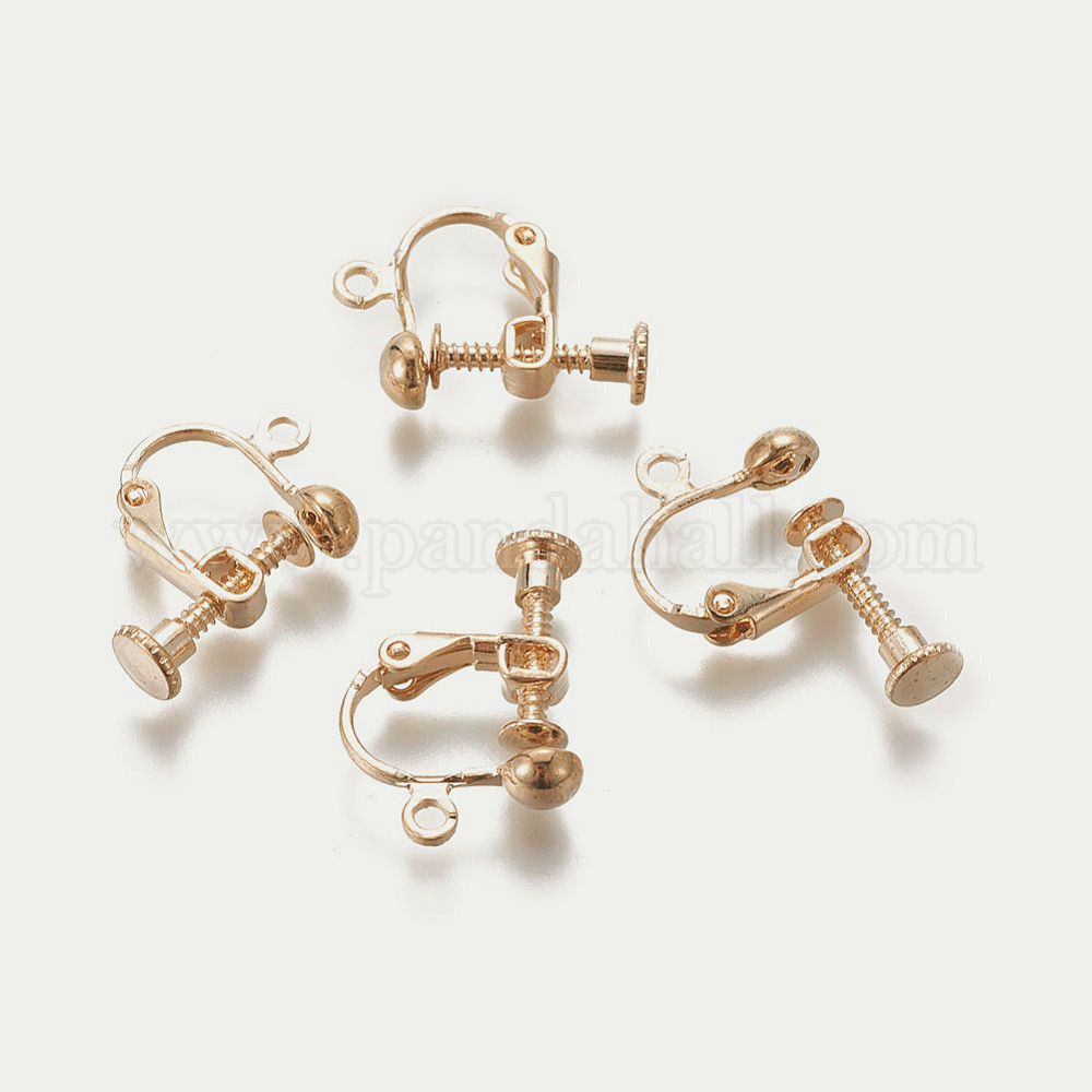 Wholesale Rack Plated Brass Screw Clip-on Earring Findings - Pandahall.com