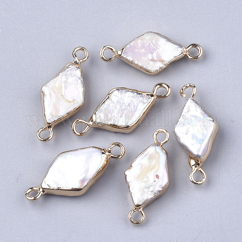 Wholesale Natural Baroque Pearl Keshi Pearl Links connectors ...