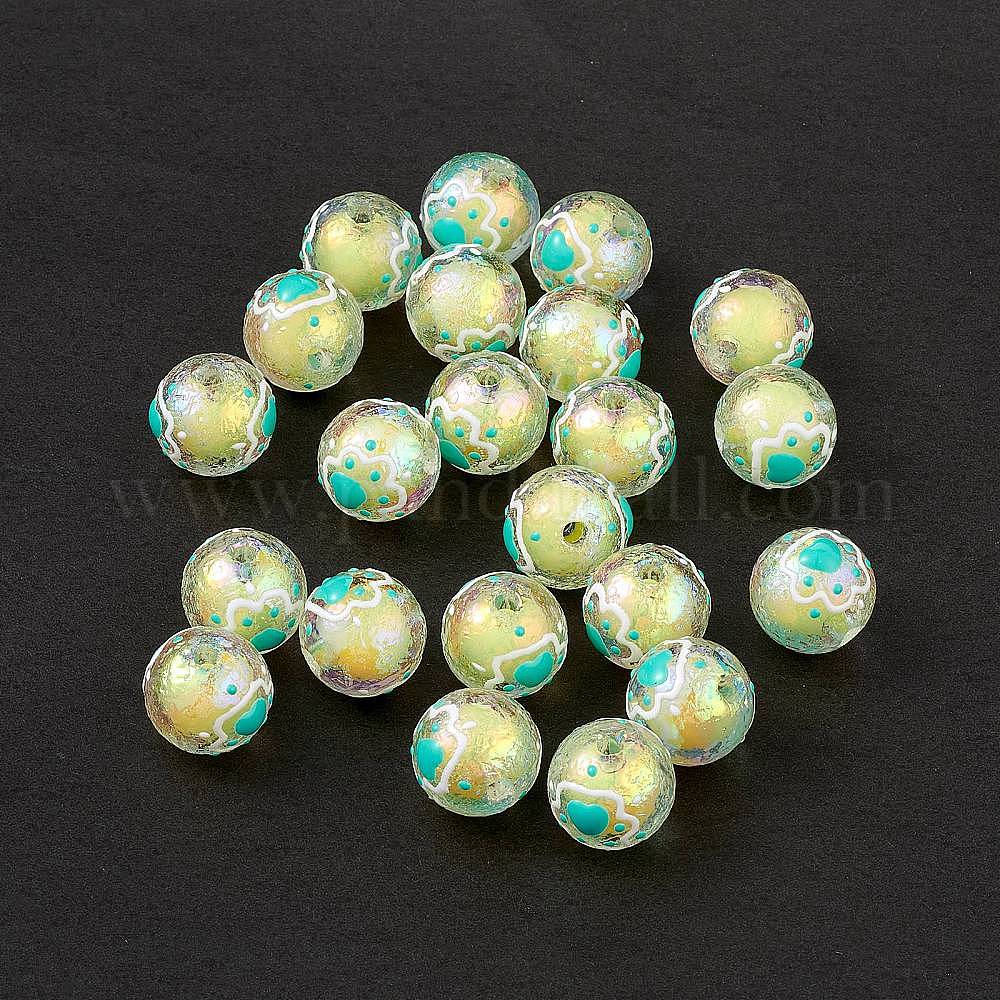 Wholesale UV Plating Rainbow Iridescent Acrylic Enamel Beads - Pandahall.com