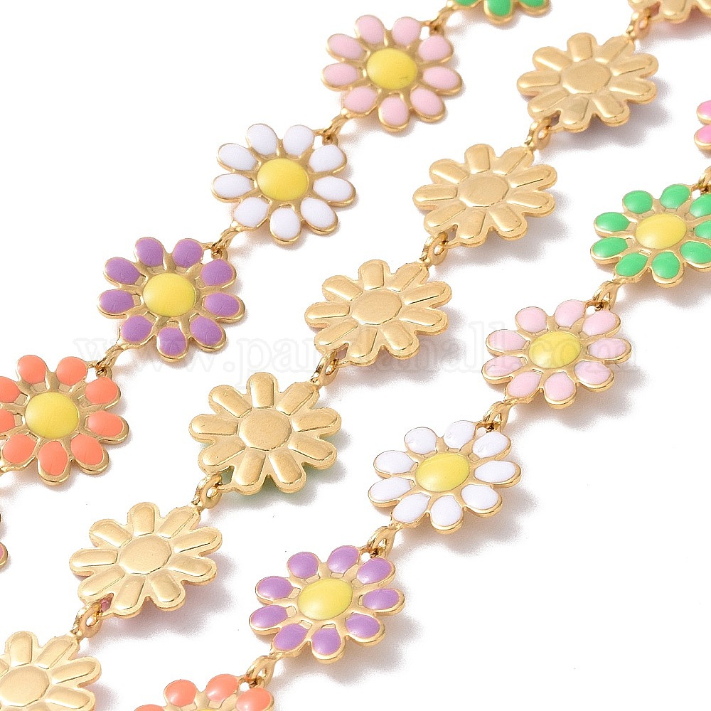 Wholesale Ion Plating(IP) 304 Stainless Steel Daisy Flower Link Chains ...