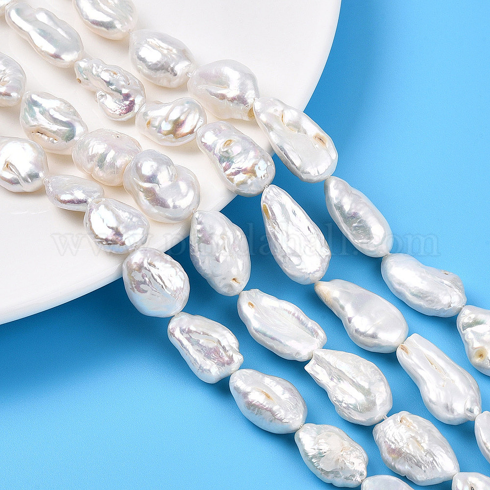 Wholesale Natural Baroque Pearl Keshi Pearl Beads Strands - Pandahall.com