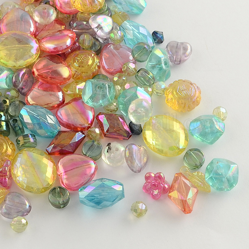 Wholesale Mixed AB-Color Transparent Acrylic Beads - Pandahall.com