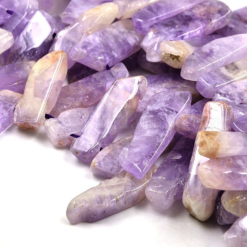 Wholesale Irregular Strip Natural Lavender Amethyst Graduated Beads ...