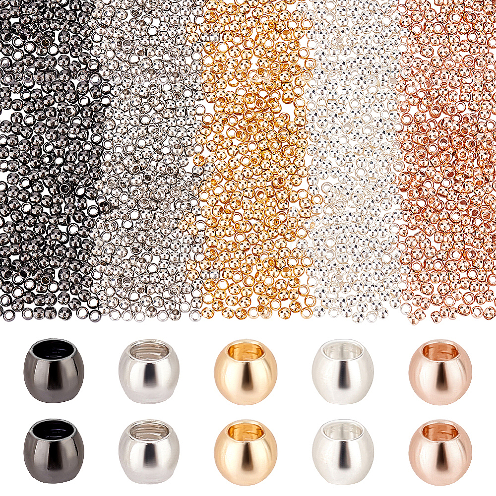 Wholesale 1000Pcs 5 Colors Rack Plating Brass Beads - Pandahall.com