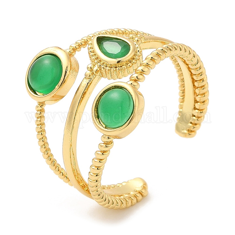 Wholesale Rack Plating Brass Triple Line Open Cuff Rings - Pandahall.com