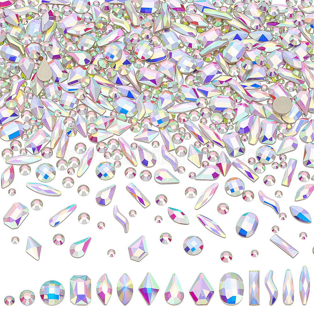 Wholesale 580Pcs 14 Styles Glass Rhinestone Cabochons - Pandahall.com