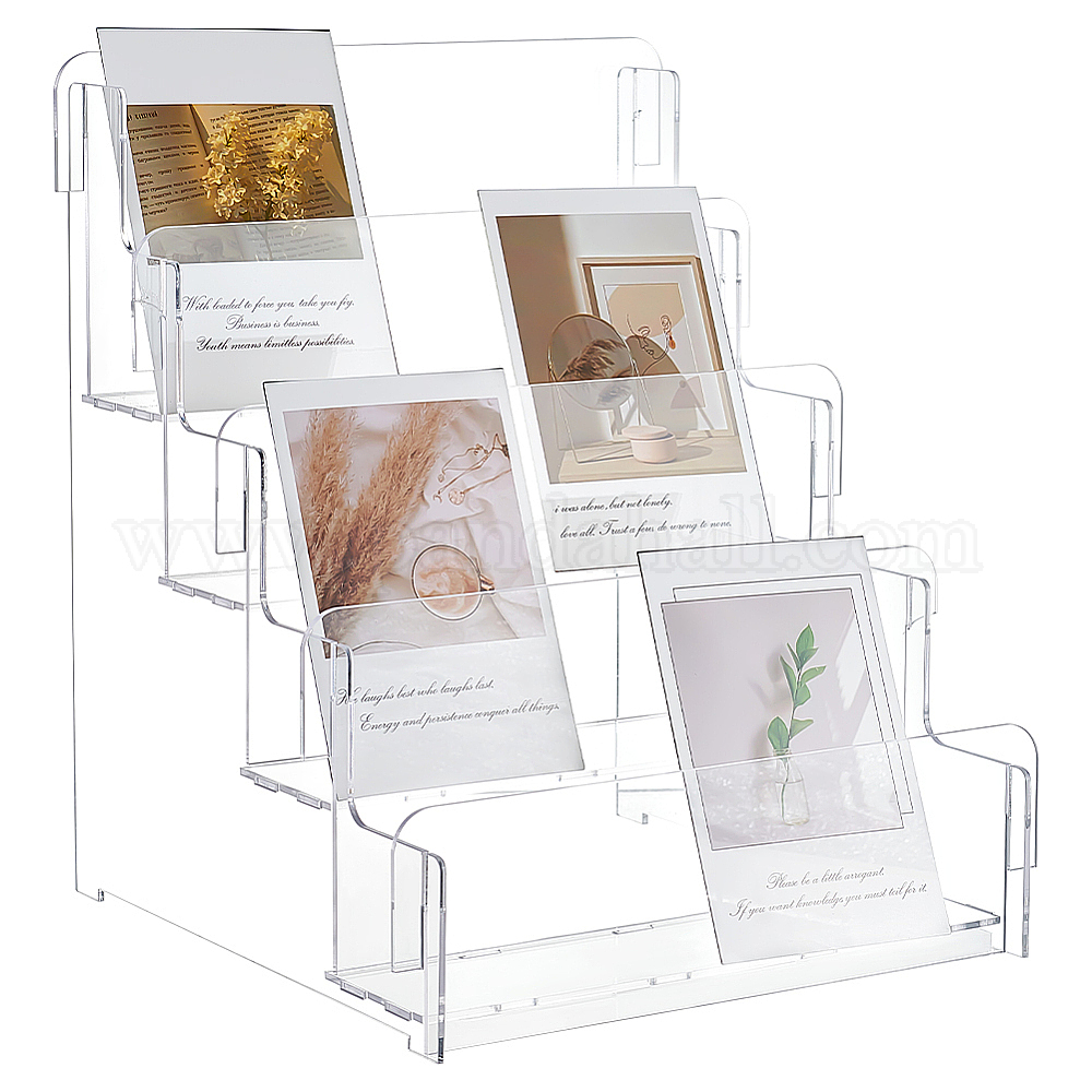 Wholesale 4-Tier Acrylic Postcard Display Stand - Pandahall.com