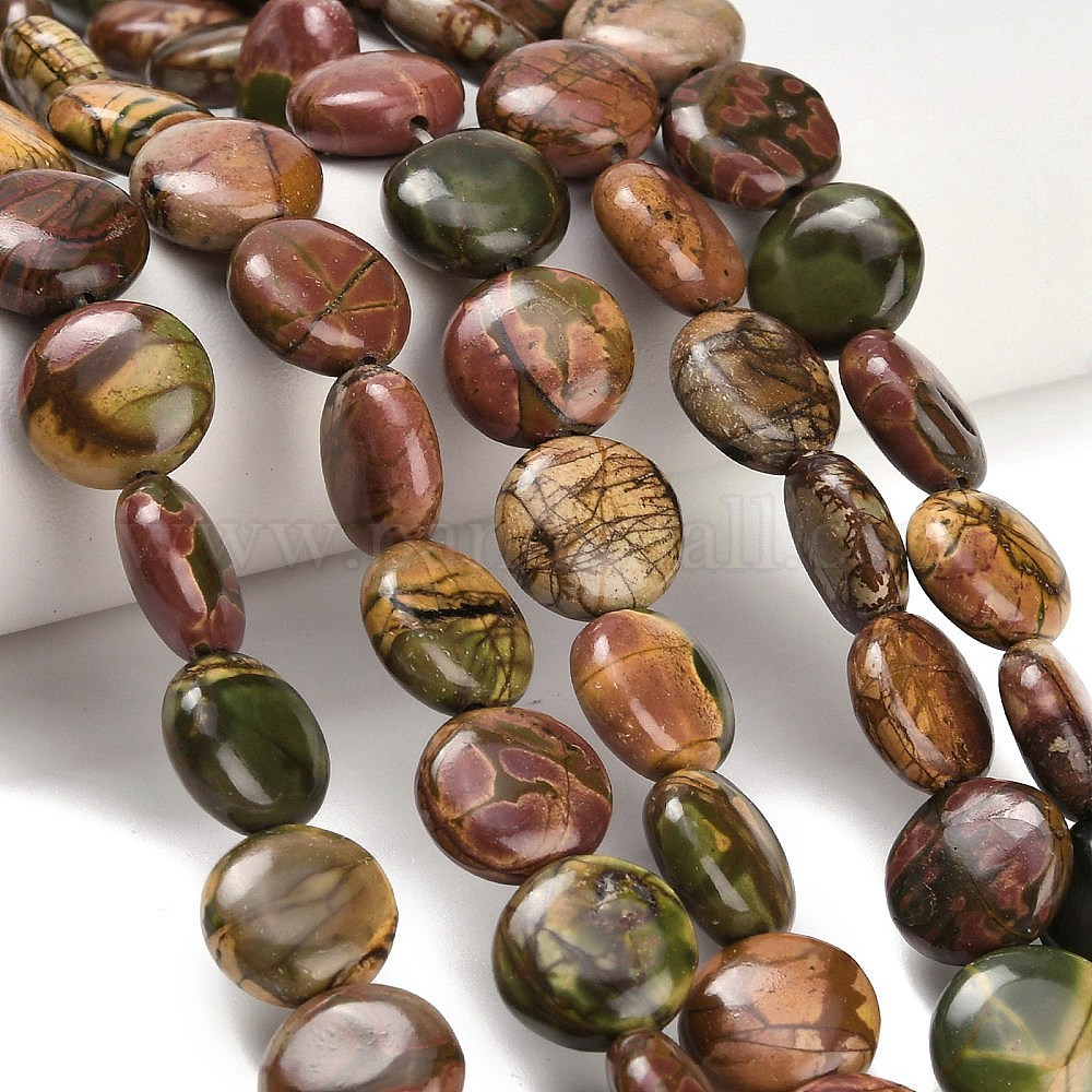 Wholesale Natural Picasso Stone/Polychrome Jasper Beads Strands ...