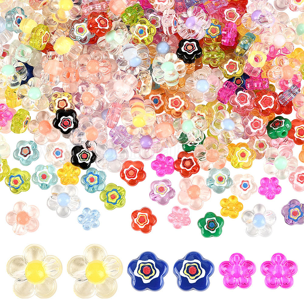 Wholesale 300Pcs 3 Styles Transparent Acrylic Beads - Pandahall.com
