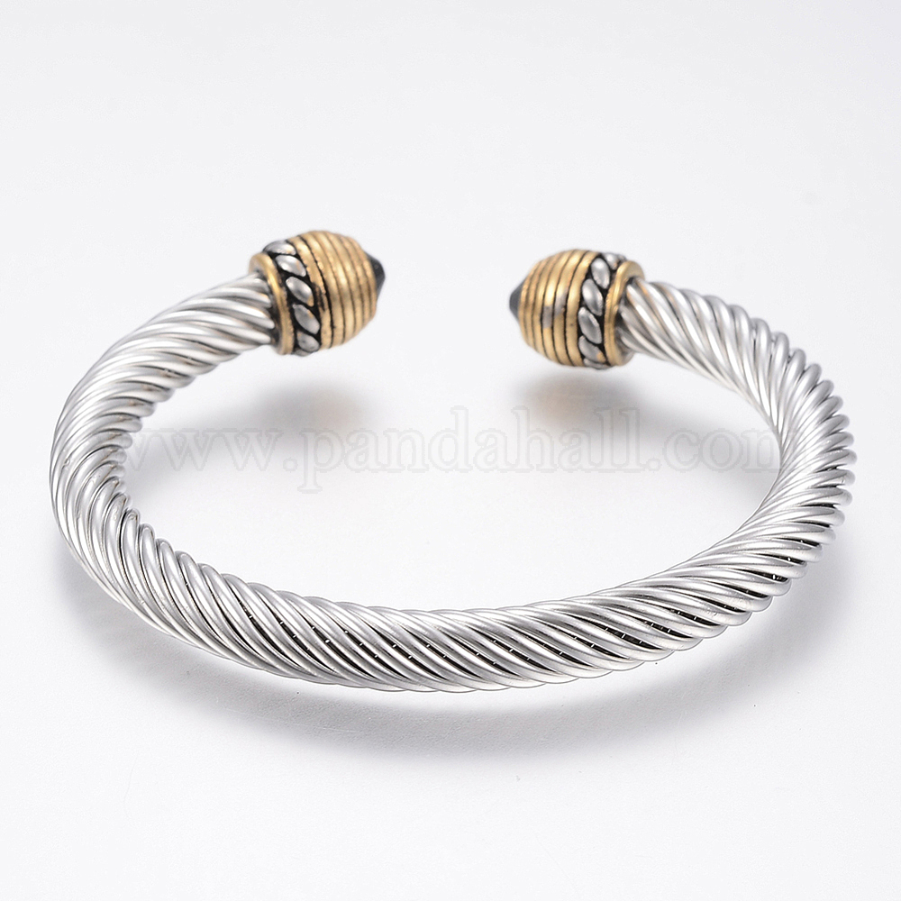 Wholesale 304 Stainless Steel Cuff Bangles Torque Bangles - Pandahall.com