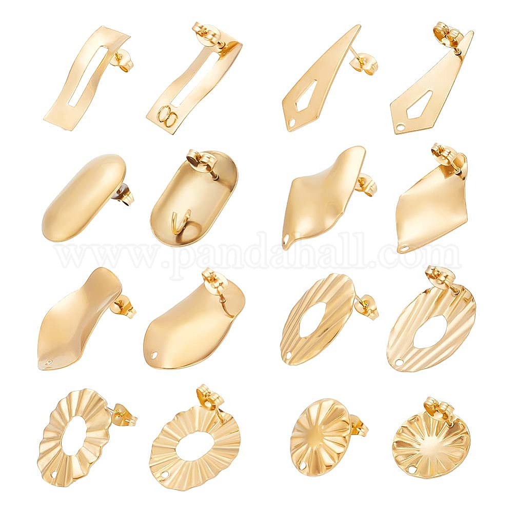 Wholesale 8 Style 304 Stainless Steel Stud Earring Findings - Pandahall.com