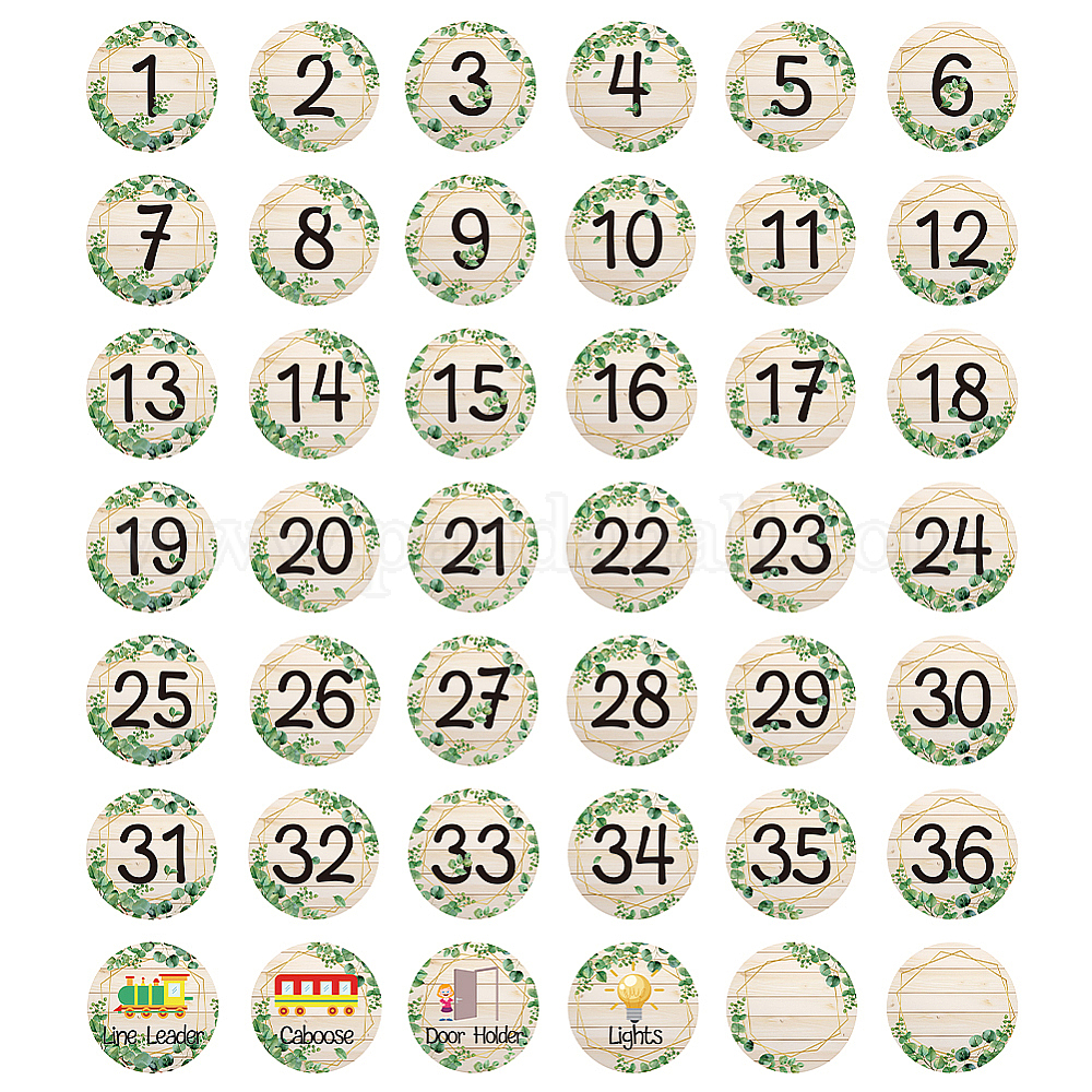 Wholesale 42Pcs Number Theme Self-Adhesive Paper Decorative Stickers ...