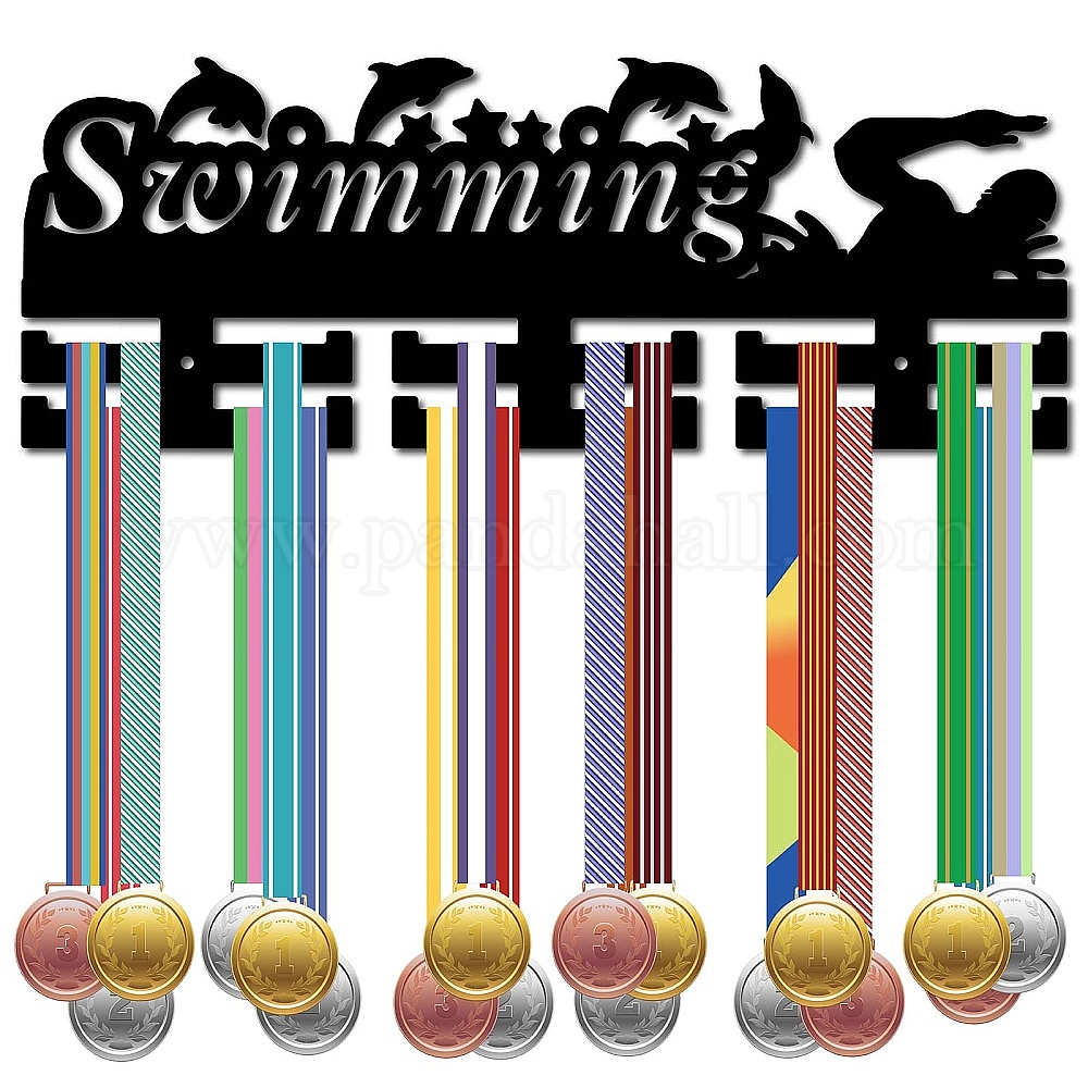 Wholesale CREATCABIN Swimming Medal Holder Wooden Sport Medal Hanger ...