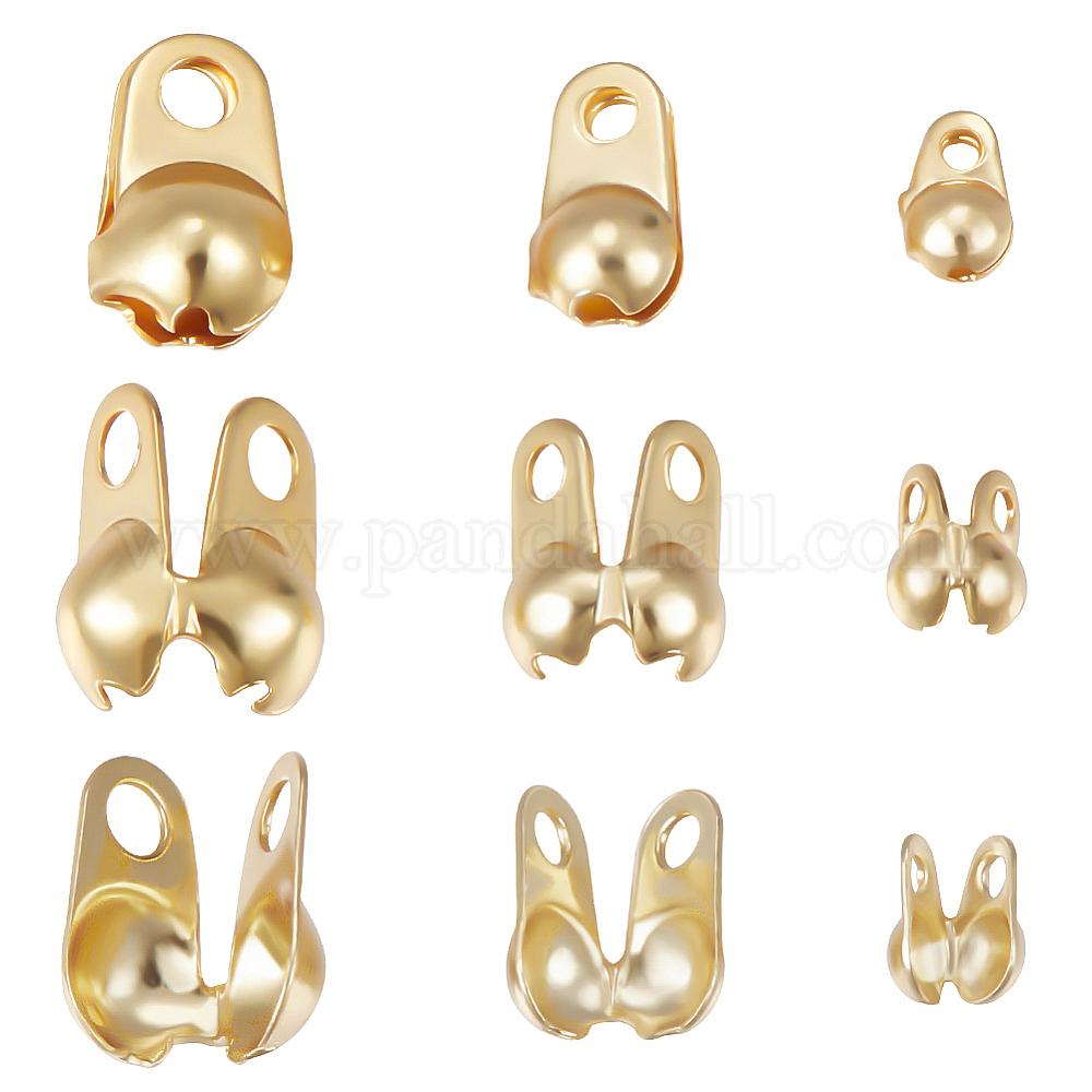 Wholesale 150Pcs 3 Size Brass Bead Tips - Pandahall.com