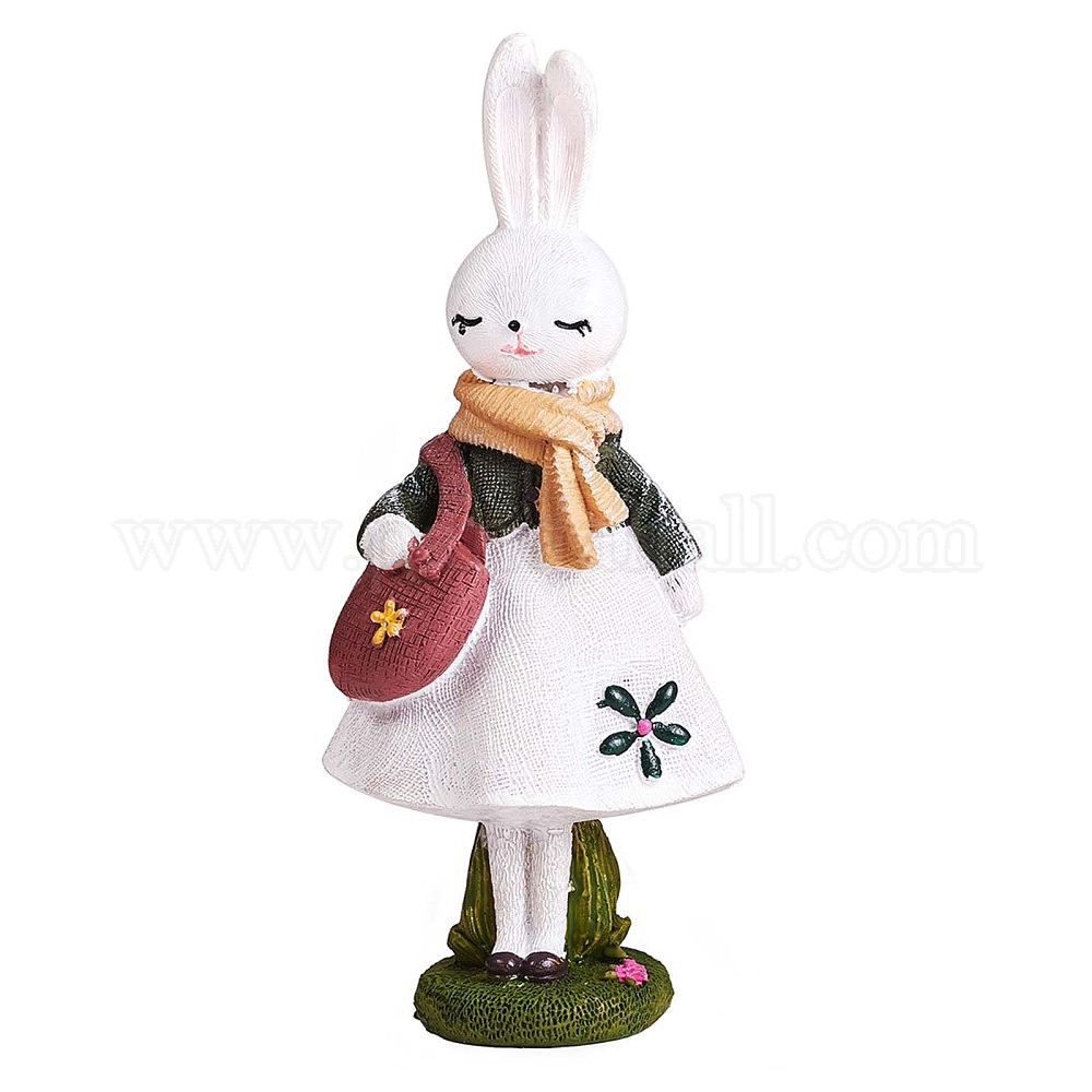 Wholesale Resin Standing Rabbit Statue Bunny Sculpture Tabletop Rabbit ...