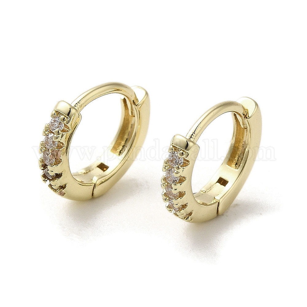 Wholesale Brass Micro Pave Cubic Zirconia Hoop Earring - Pandahall.com