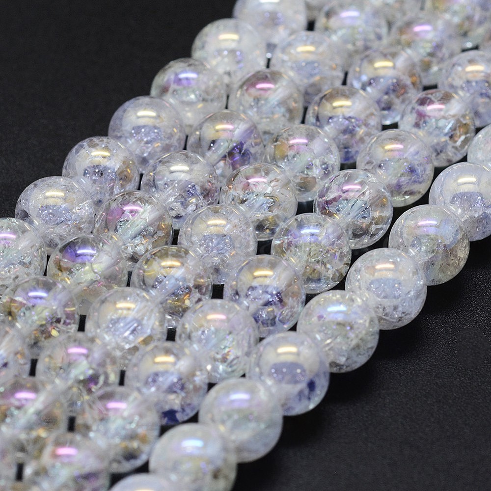 Wholesale Electroplated Natural Crackle Quartz Crystal Beads Strands ...