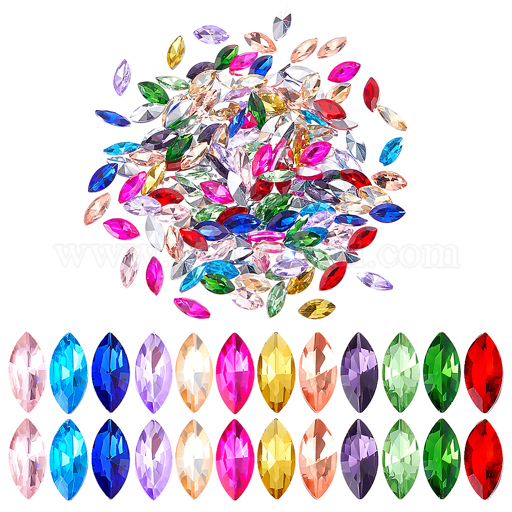Wholesale 192Pcs 12 Colors Glass Rhinestone Cabochons - Pandahall.com