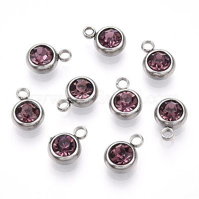 Wholesale 201 Stainless Steel Rhinestone Charms - Pandahall.com