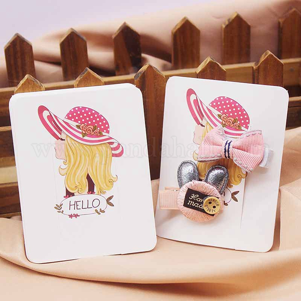 Wholesale Rectangle Paper Hair Clip Display Cards - Pandahall.com