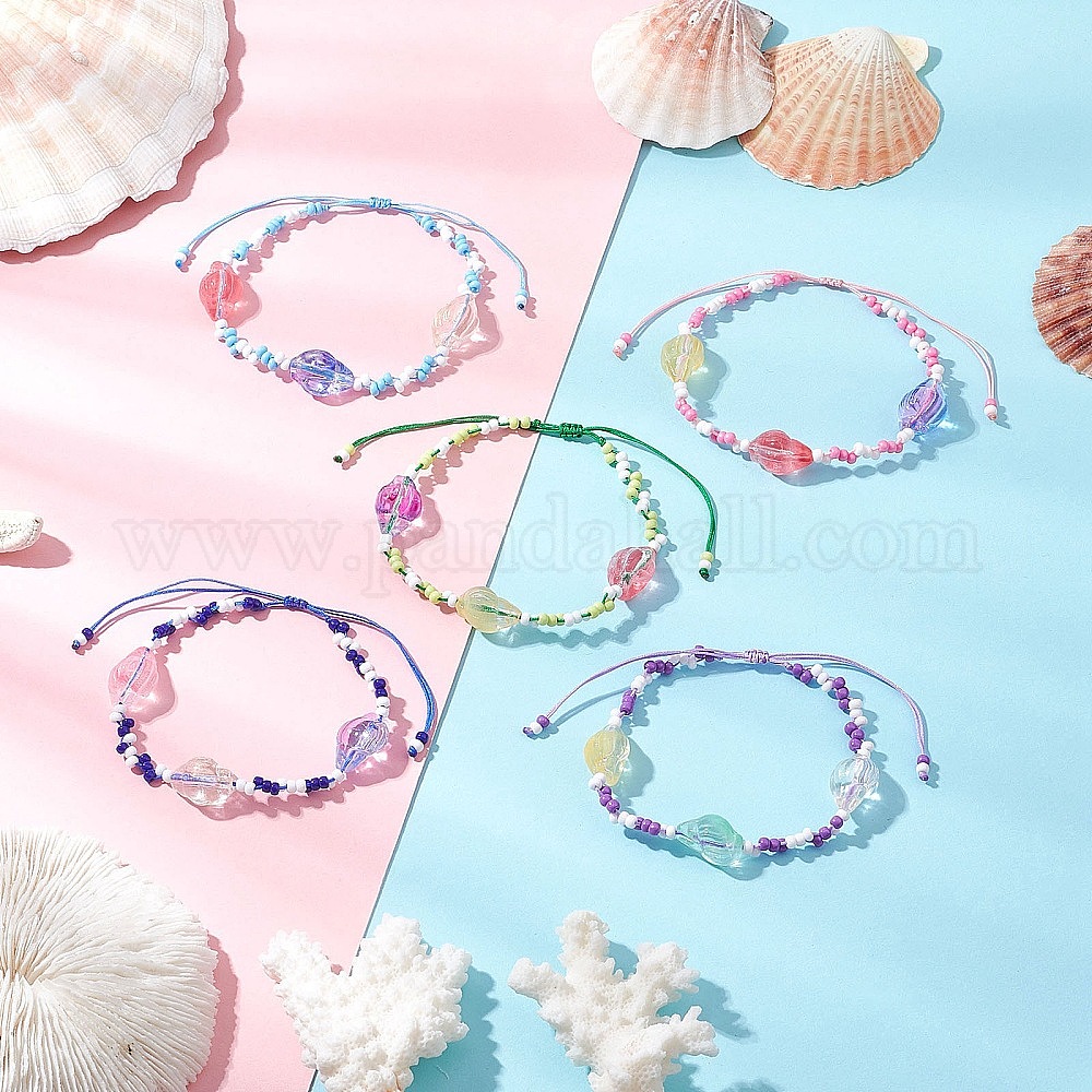 Wholesale Adjustable Nylon Cord Braided Beads Bracelets - Pandahall.com