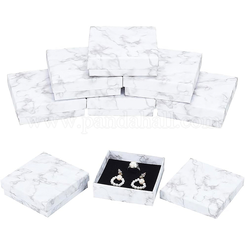 Wholesale BENECREAT 8 Pack White Marble Effect Square Cardboard ...