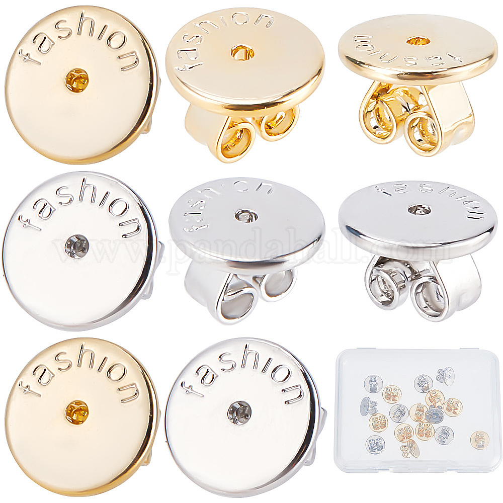 Wholesale 20Pcs 2 Colors Brass Ear Nuts - Pandahall.com