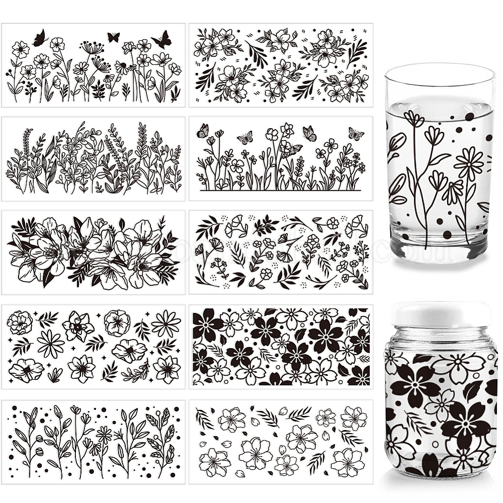 Wholesale arricraft 10 Sheets Flower UV DTF Cup Wrap - Pandahall.com