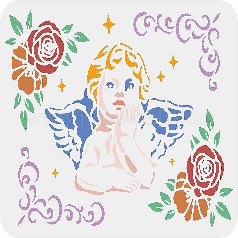Wholesale FINGERINSPIRE Angel Drawing Stencils 29.7x21cm Cute Angel ...