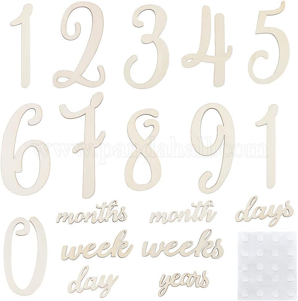 Wholesale Wood Baby Milestone Numbers Signs Sets - Pandahall.com