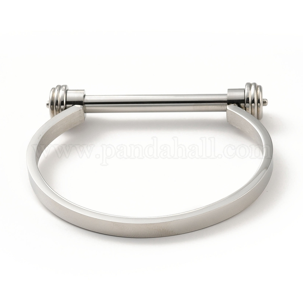 Wholesale Non-Tarnish 304 Stainless Steel D Shape Bar Screw Bangle ...