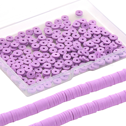 Wholesale SUNNYCLUE 2 Strands 700Pcs Purple Clay Bead Clay Heishi Beads 6mm Heishi Bead Bulk Flat Beads Flat Disc Beads Heishi Vinyl Beads Spacer Loose Beads for Jewellery Making DIY Bracelets Necklac...