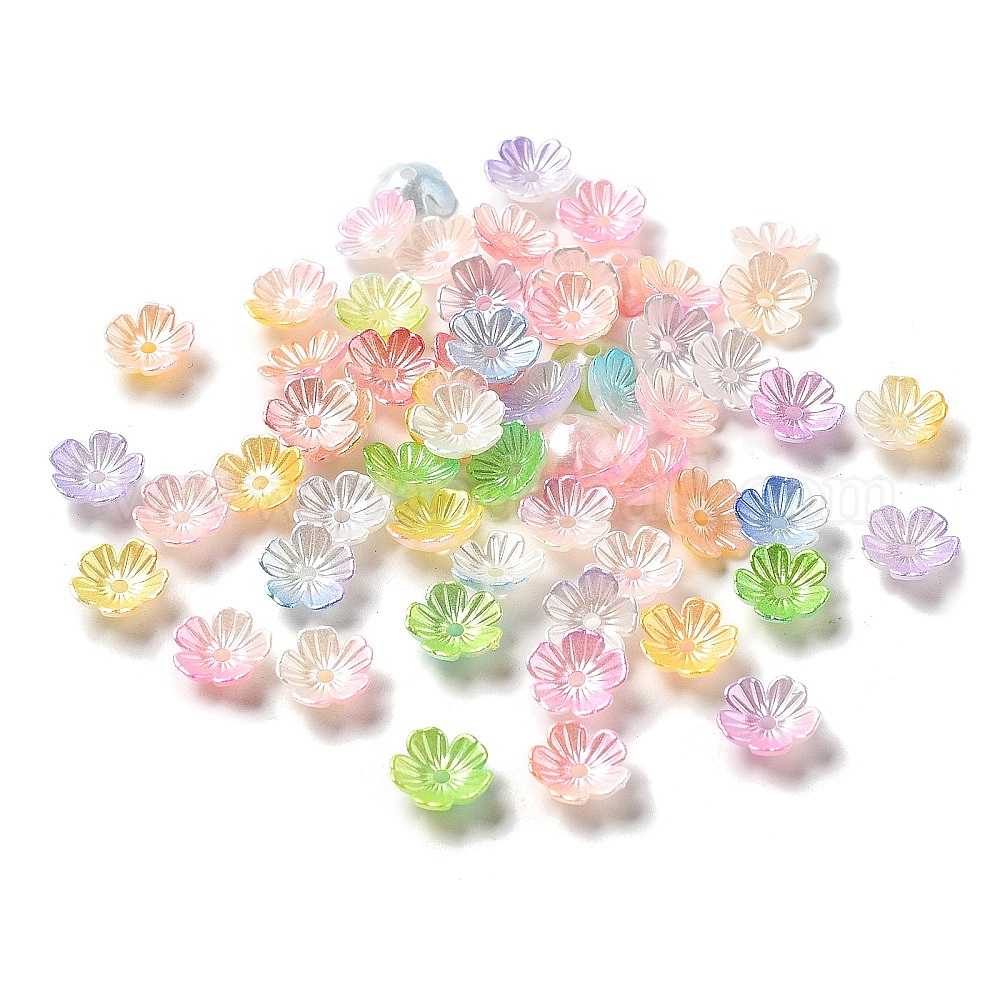 Wholesale Gradient Color Acrylic Bead Caps - Pandahall.com