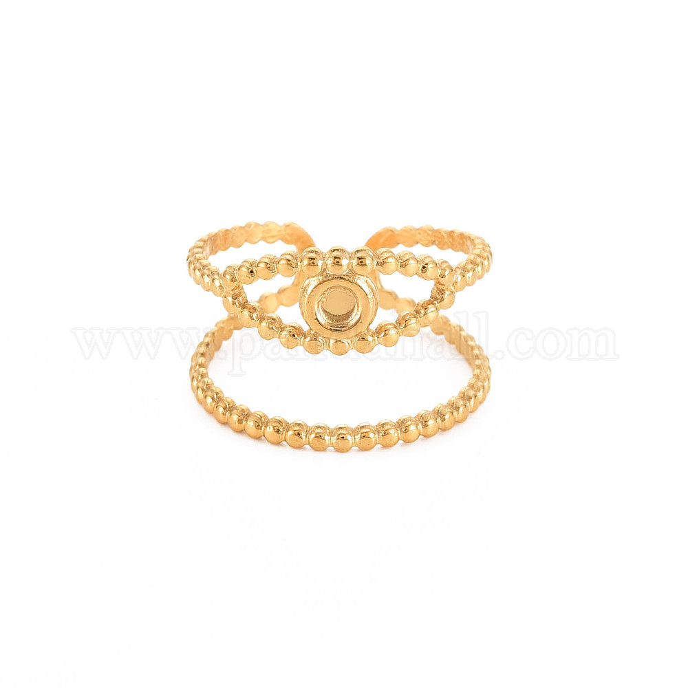 Wholesale Ion Plating(IP) 304 Stainless Steel Open Pad Ring Cabochon ...