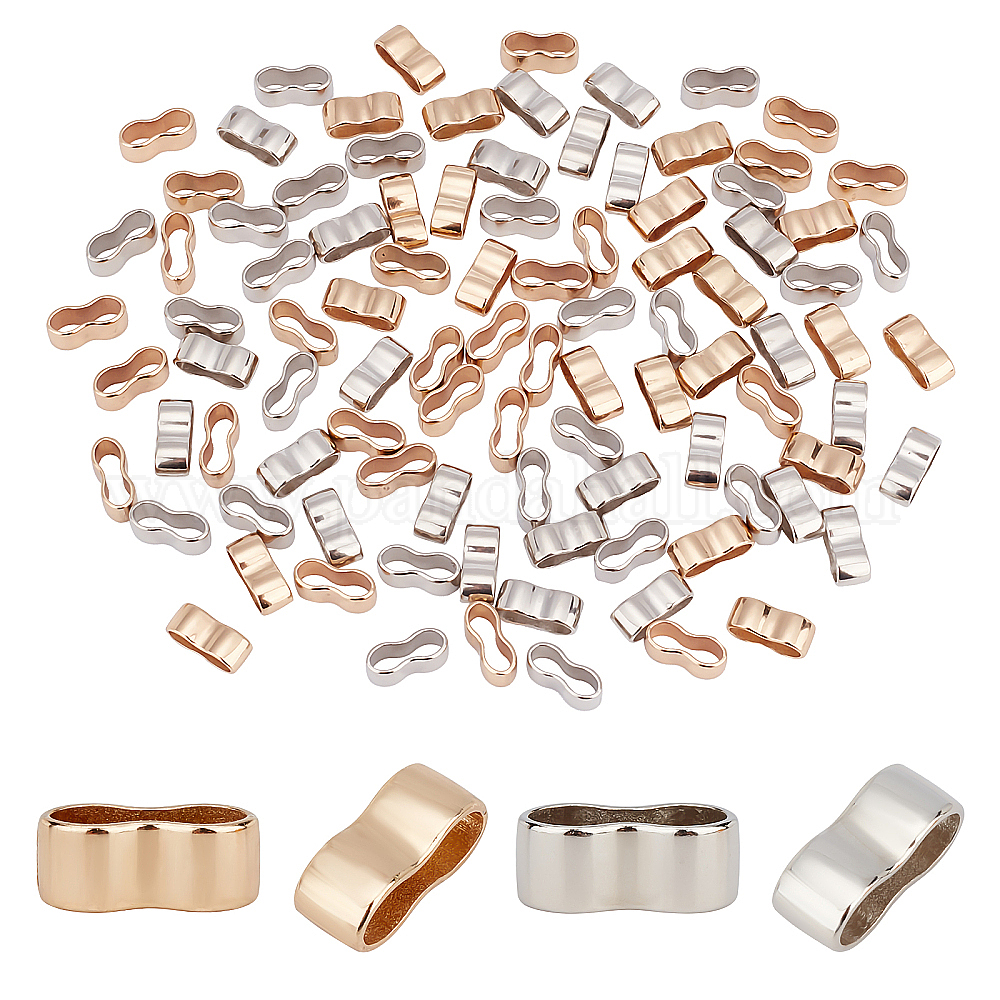 Wholesale 100Pcs 2 Colors 8-Shaped Zinc Alloy Slide Charms - Pandahall.com