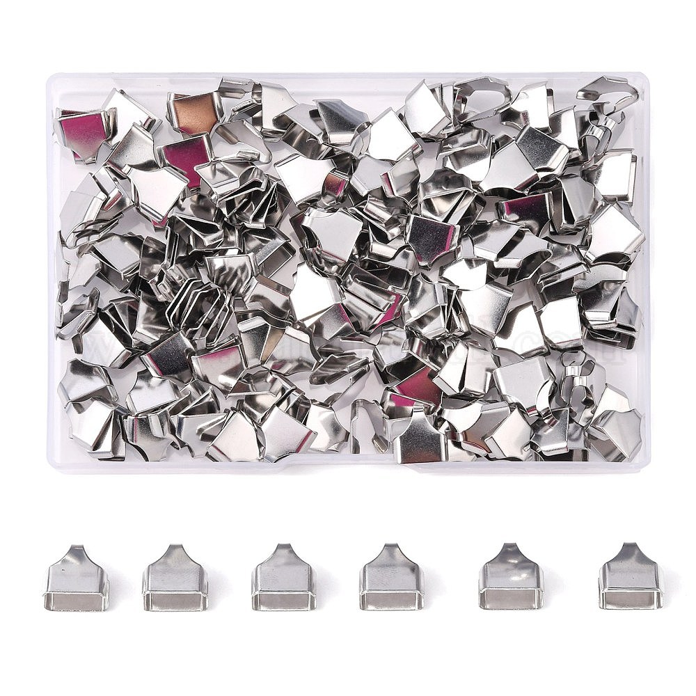 Wholesale 200Pcs 304 Stainless Steel Folding Crimp Ends - Pandahall.com