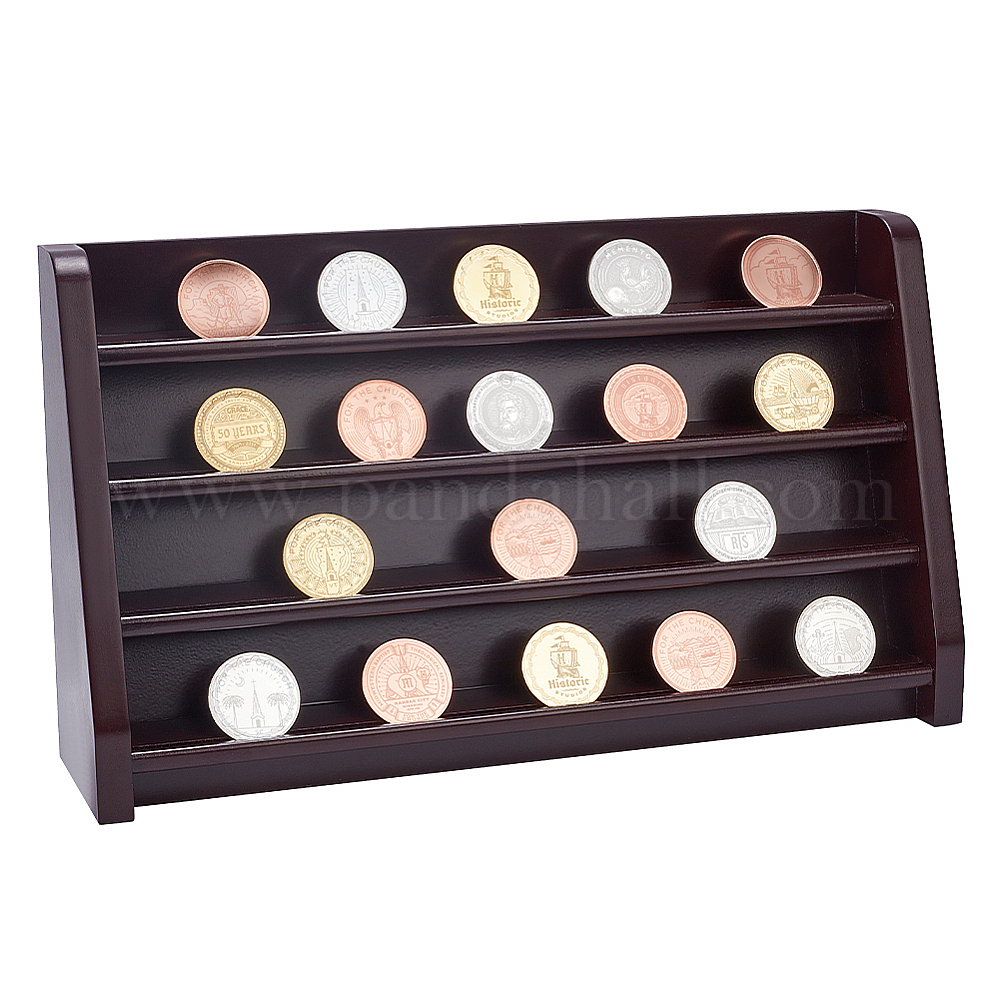 Wholesale 4 Tiers MDF Wood Commemorative Coin Display Tray - Pandahall.com