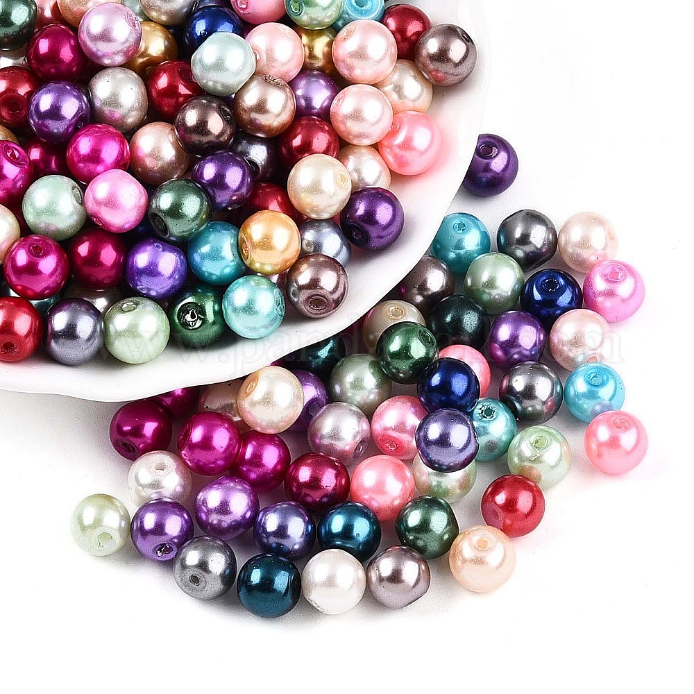 Wholesale Baking Painted Pearlized Glass Pearl Beads - Pandahall.com