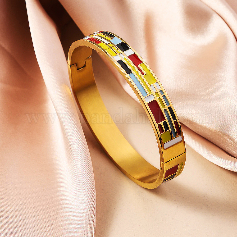 Wholesale 304 Stainless Steel Enamel Bangles - Pandahall.com