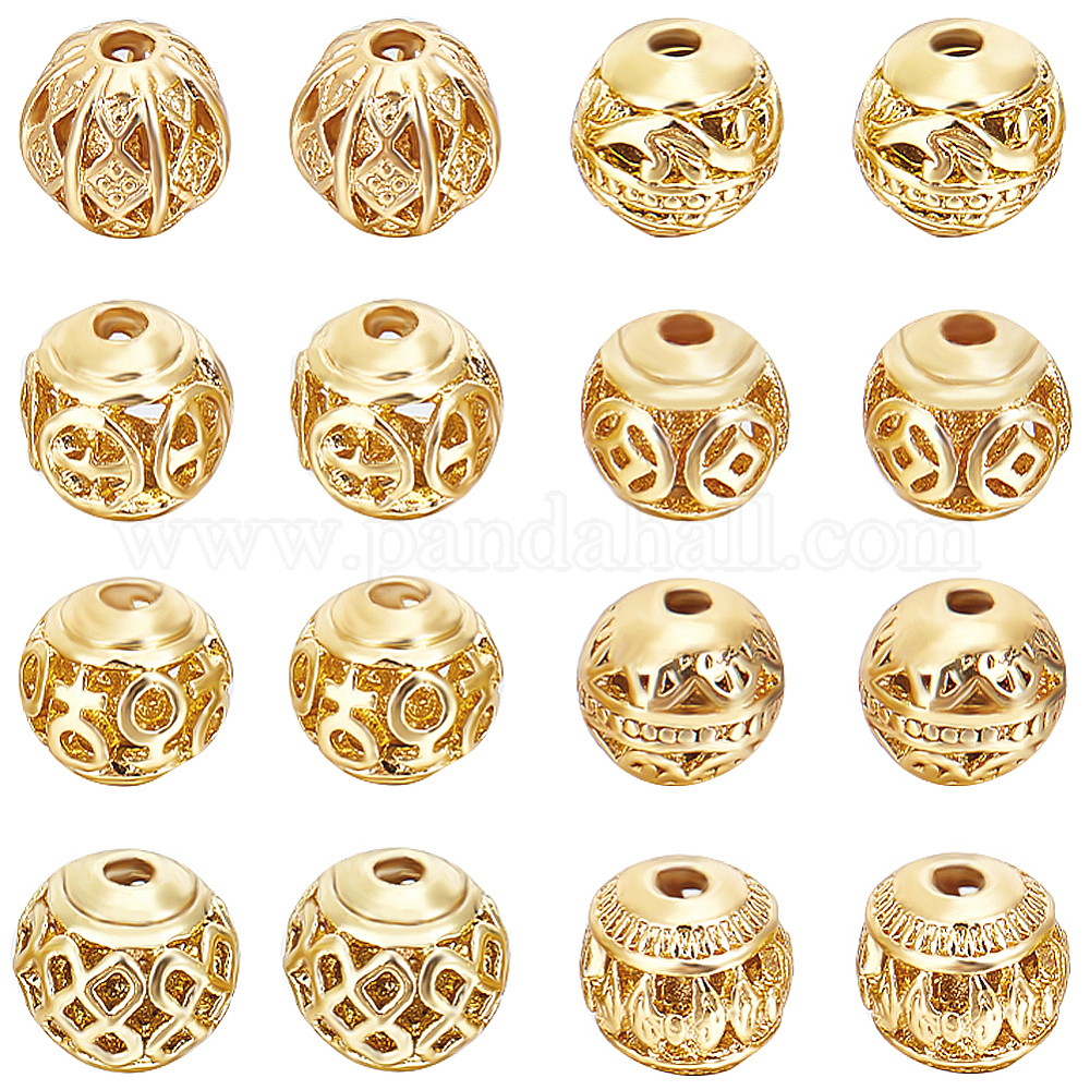 Wholesale 32Pcs 8 Style Alloy Hollow Beads - Pandahall.com