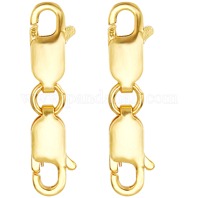 Wholesale SUNNYCLUE 1 Box 925 Sterling Silver Necklace Extender Clasp Clasps Extender Double Lobster Clasps Bracelet Extender Necklace Clasps for Jewelry Making Accessories DIY Necklaces Bracelets Sup...