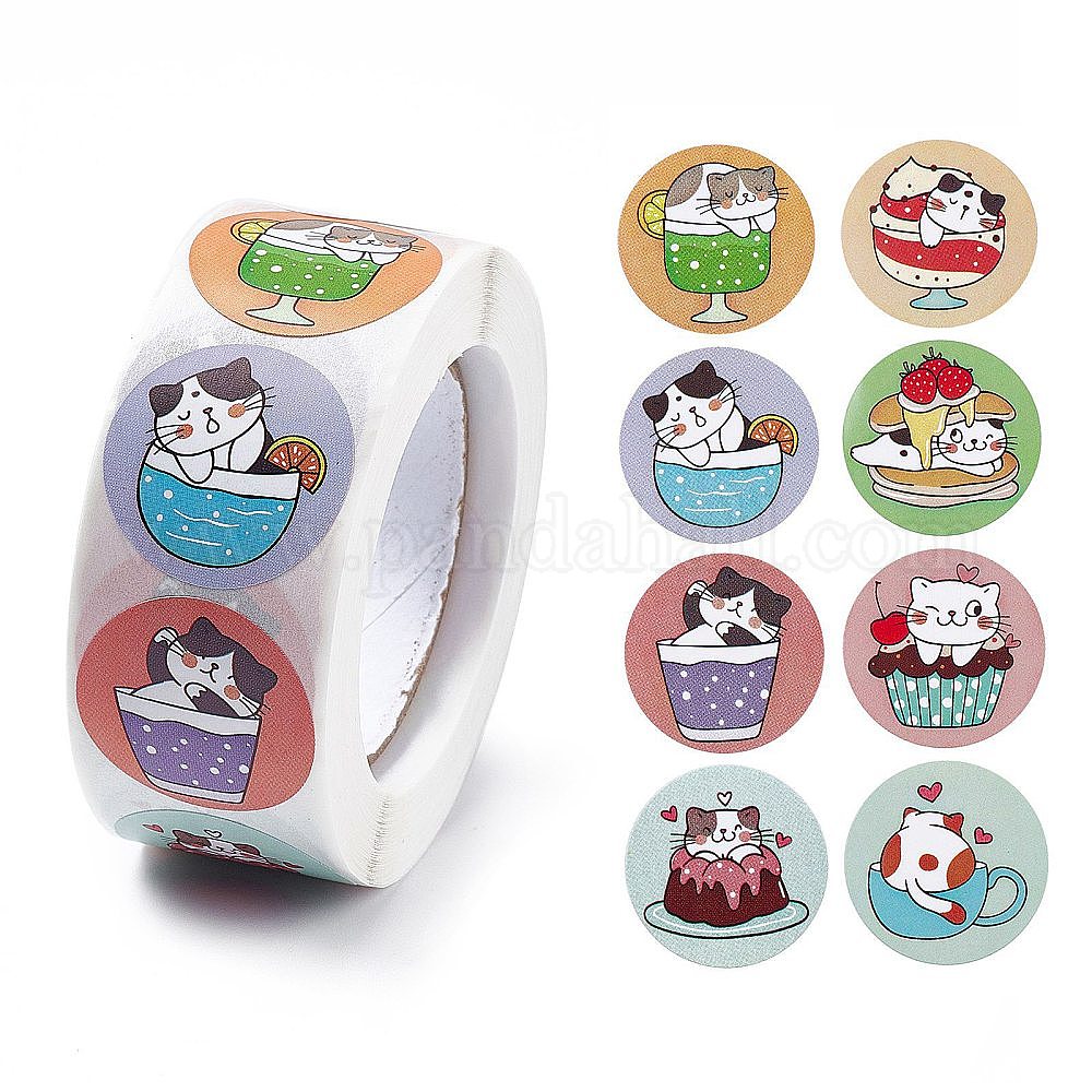 Wholesale 8 Patterns Paper Cartoon Sticker Rolls - Pandahall.com