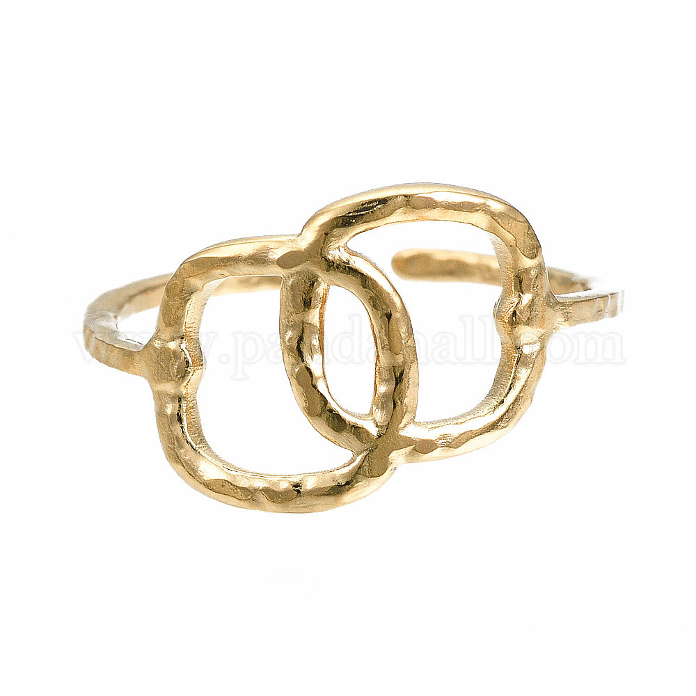Wholesale 304 Stainless Steel Interlocking Oval Open Cuff Ring ...