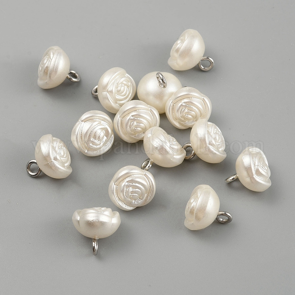 Wholesale Plastic Imitation Pearl Shank Buttons - Pandahall.com