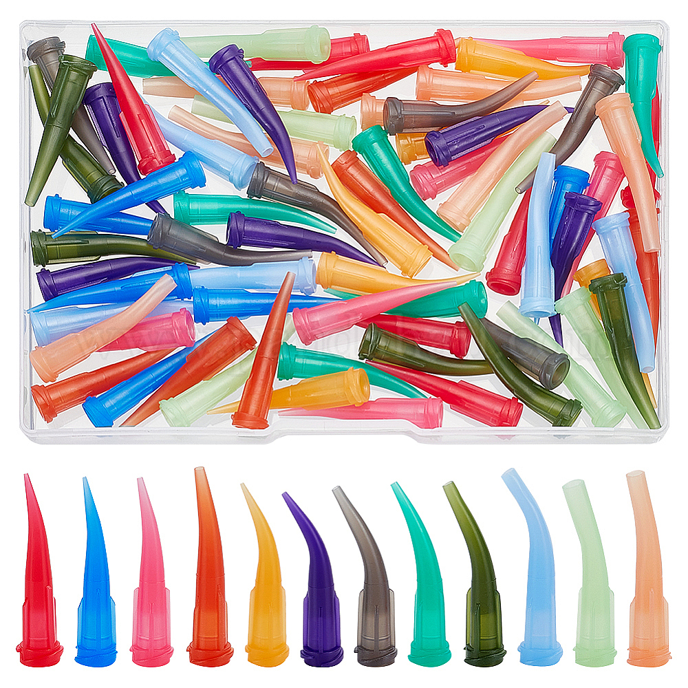Wholesale 72Pcs 12 Colors Bent Tip Plastic Fluid Precision Blunt Needle ...