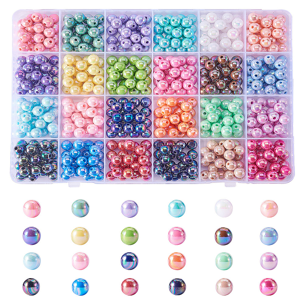 Wholesale 600Pcs 24 Colors Opaque Acrylic Beads - Pandahall.com