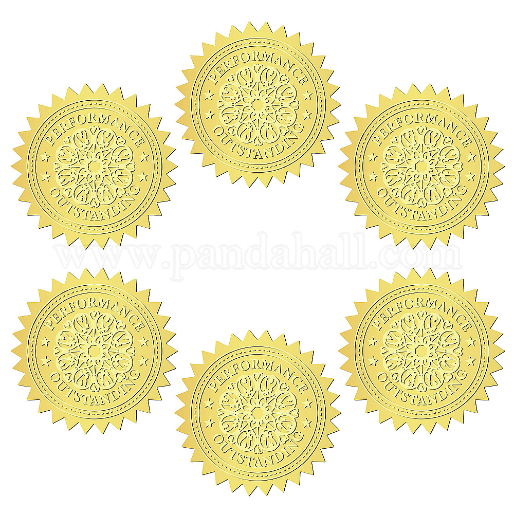Wholesale 12 Sheets Self Adhesive Gold Foil Embossed Stickers ...