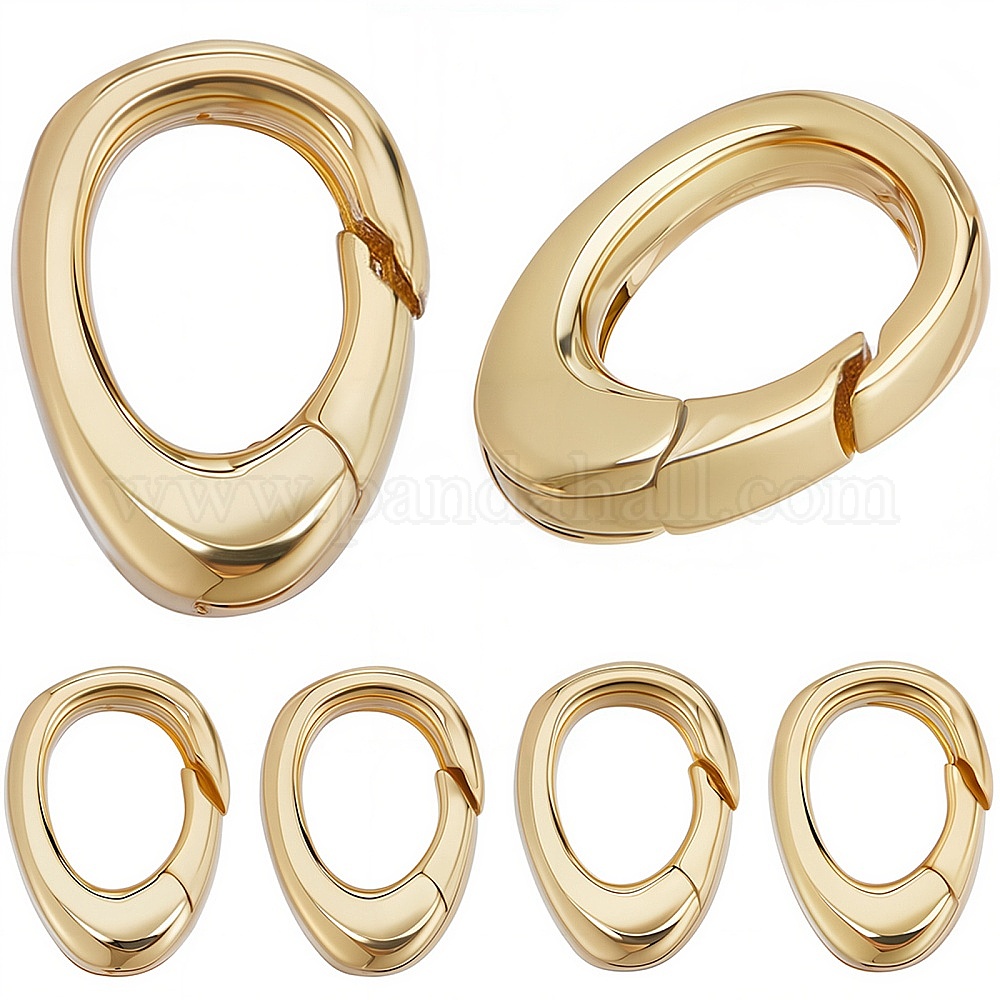 Wholesale 6Pcs Brass Spring Gate Rings - Pandahall.com