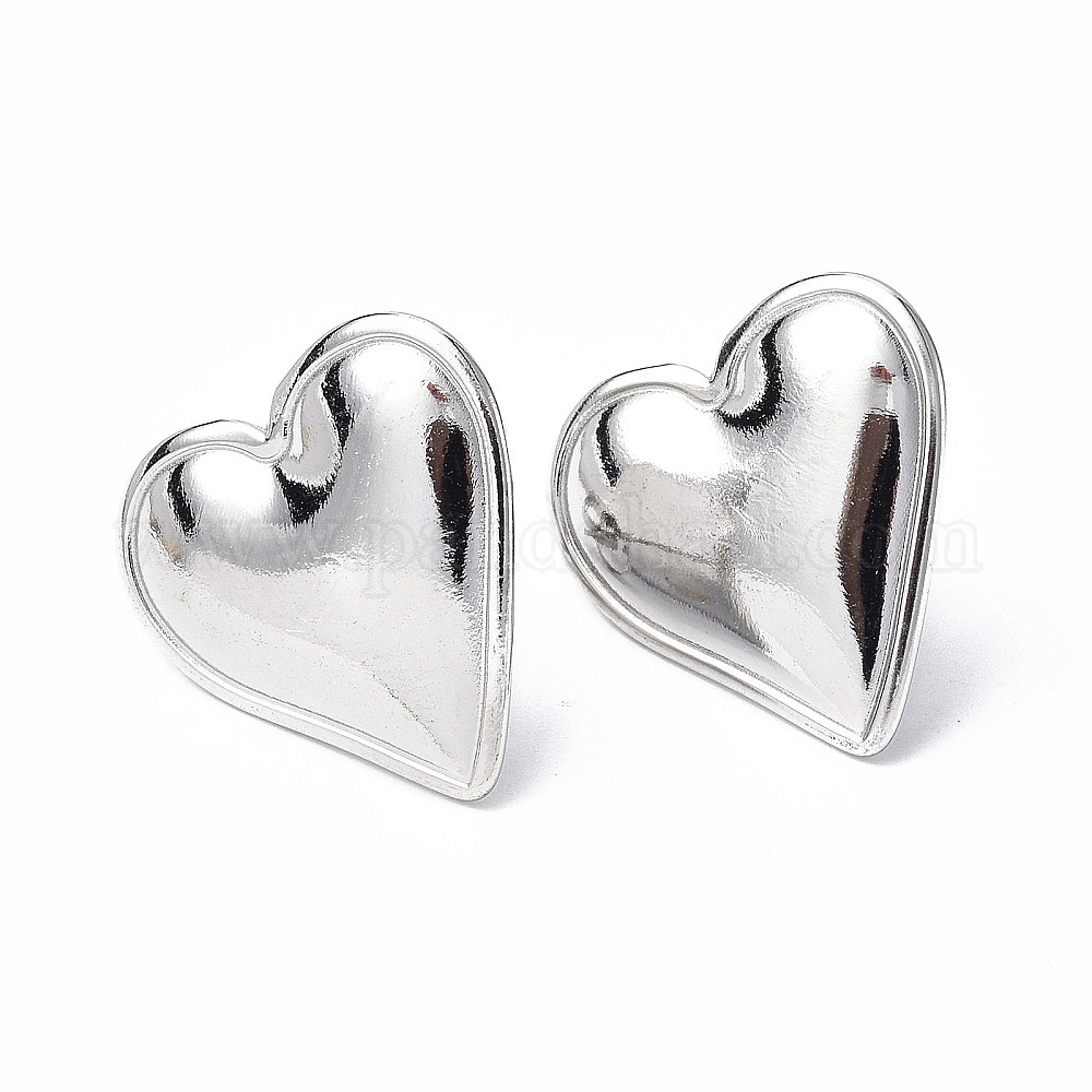 Wholesale Non-Tarnish 304 Stainless Steel Heart Stud Earrings for Women ...